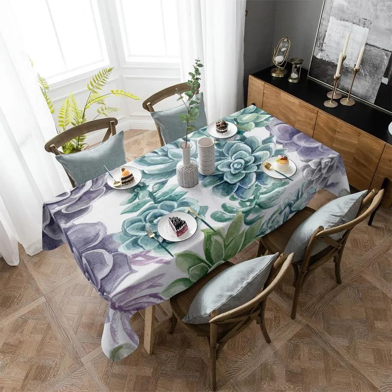 DHgate.com:Succulent Splendor: Rectangular Tablecloth - A Watercolor ...