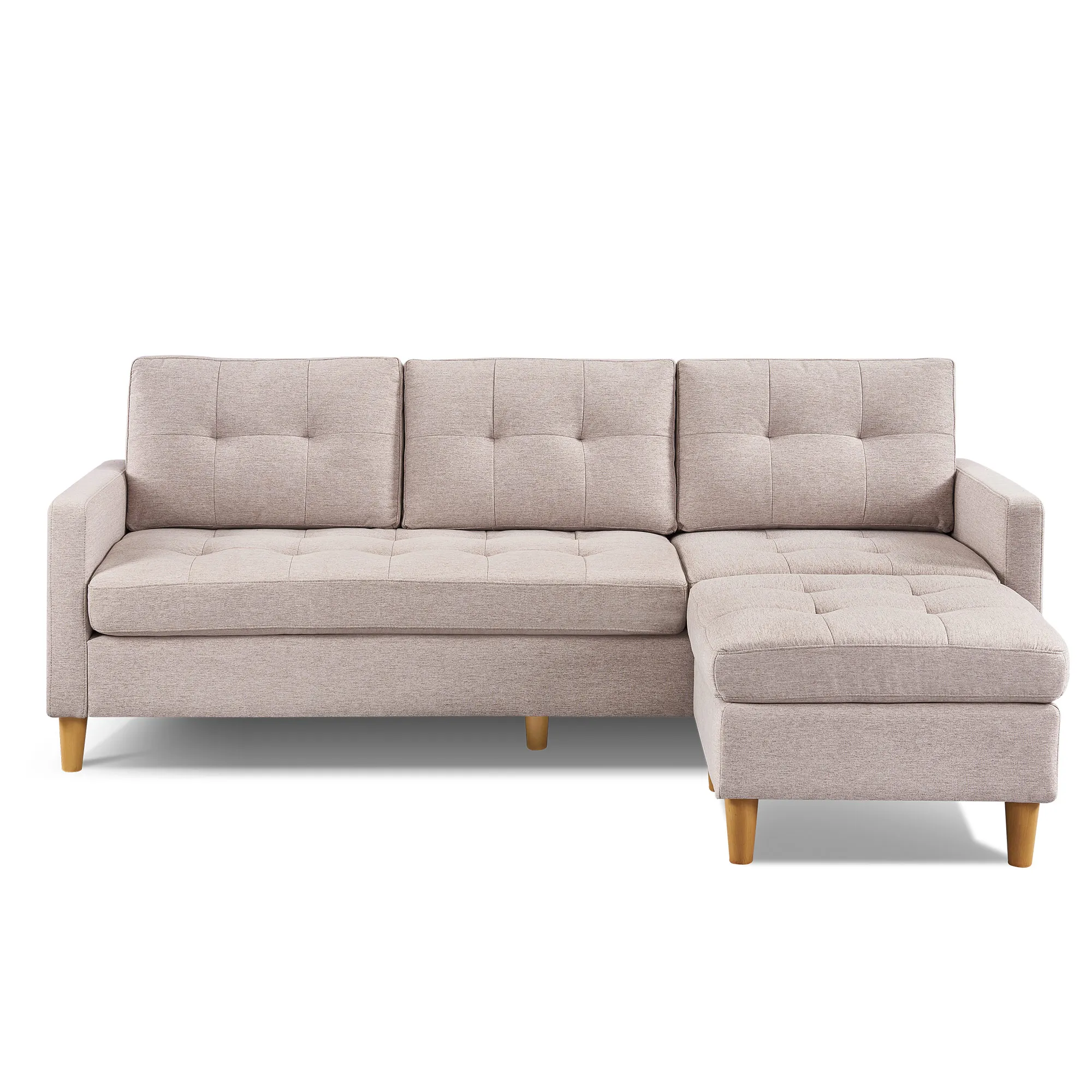 SS2725P BGSL Convertible Sectional Sofa 87 L Shaped Reversible Tufted ...