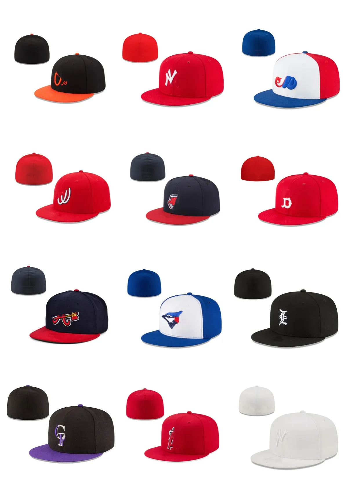 Newest 2023 All Team Logo Designer Fitted Hats Baseball Snapbacks Fit ...