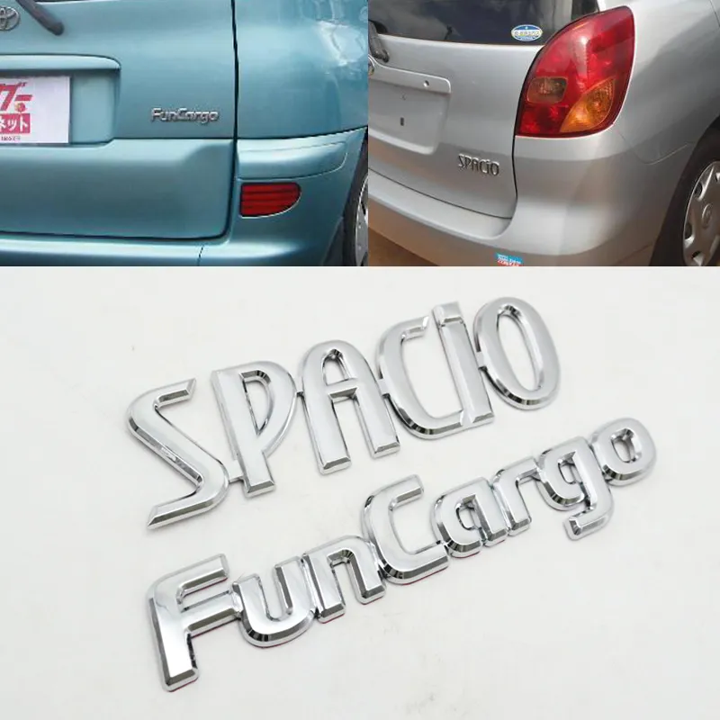 Toyota Spacio Funcargo Rear Trunk Logo Silver Sticker Tailgate ...