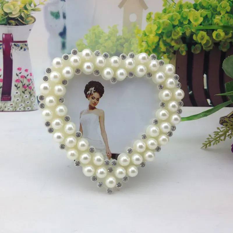 DHgate.com:Pearl-Beaded Heart Photo Frame | 3-Inch Tabletop Display ...