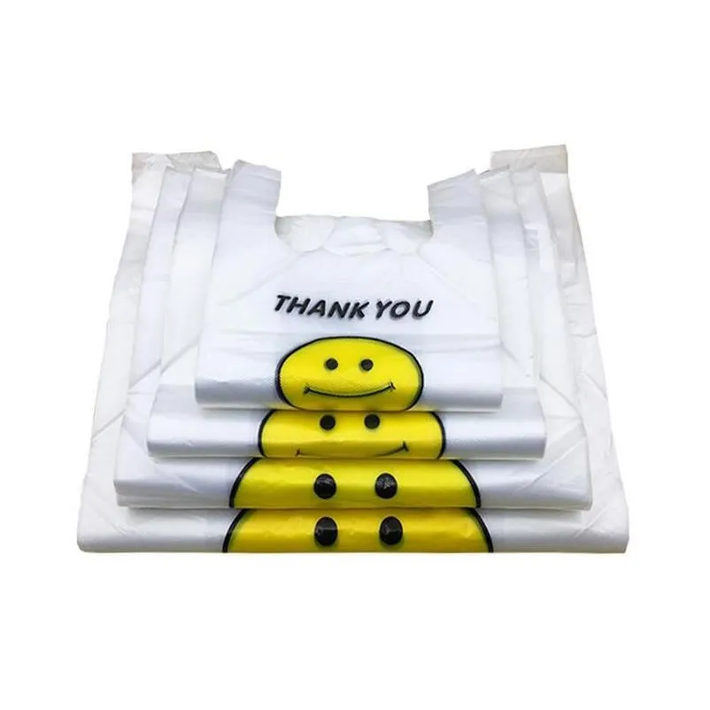 Customizable Waterproof Smiling Face Packing reusable shopping bags ...