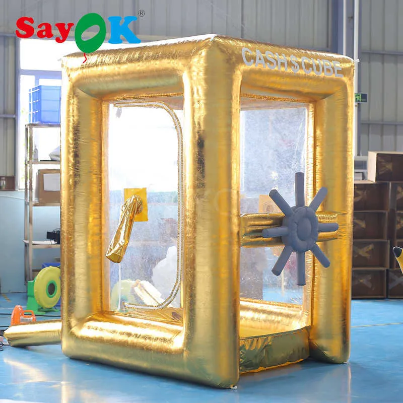 Gold Inflatable Cash Grab Booth - Event Money Catcher, Secure Cash Box ...