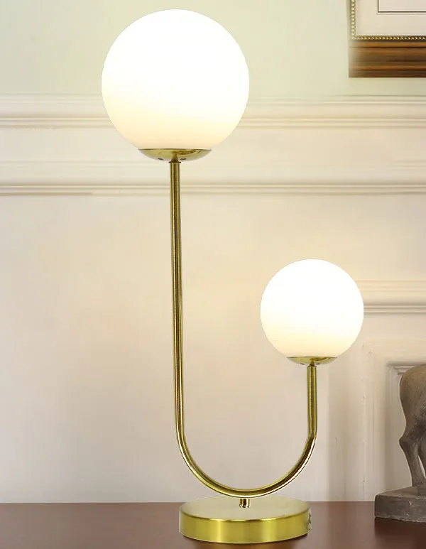 Modern Nordic Glass Table Lamp With Clock For Study, Living Room ...