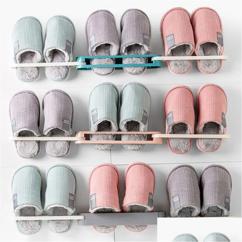DHgate.com:Space-Saving Foldable Wall Mounted Bathroom Slippers Storage ...