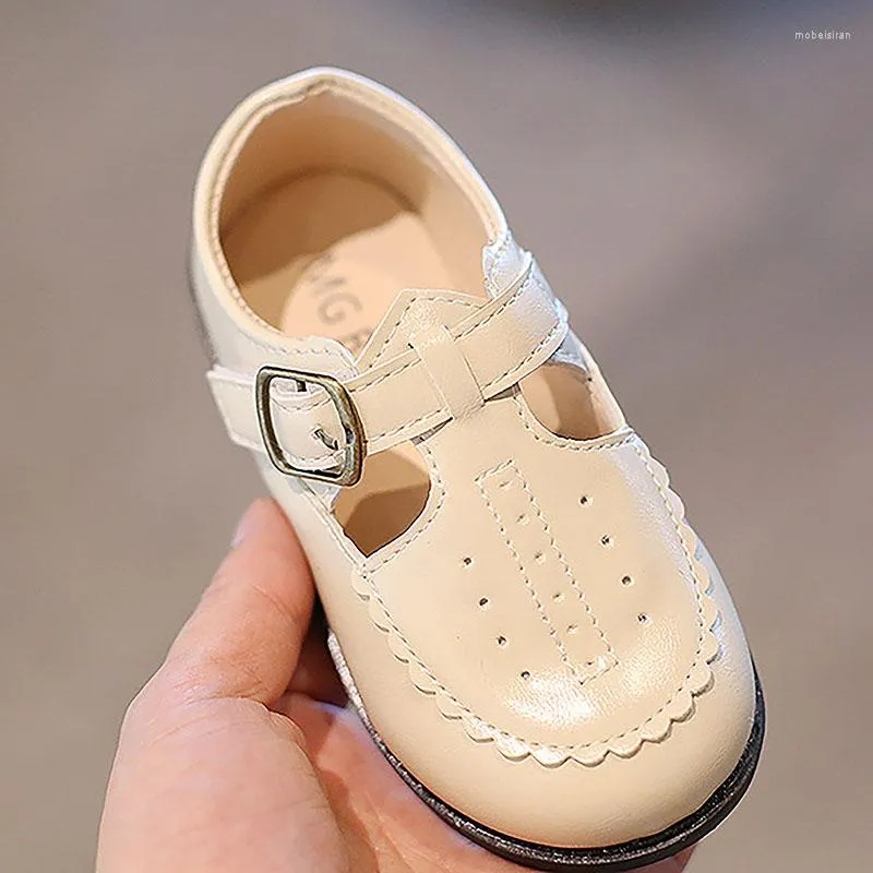 DHgate.com:Brown Leather T-Strap Single Flats for Kids, Perfect for ...