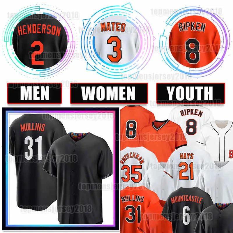 8 Cal Ripken Jr. Jersey 35 Adley Rutschman Jorge Mateo Baseball Gunnar ...