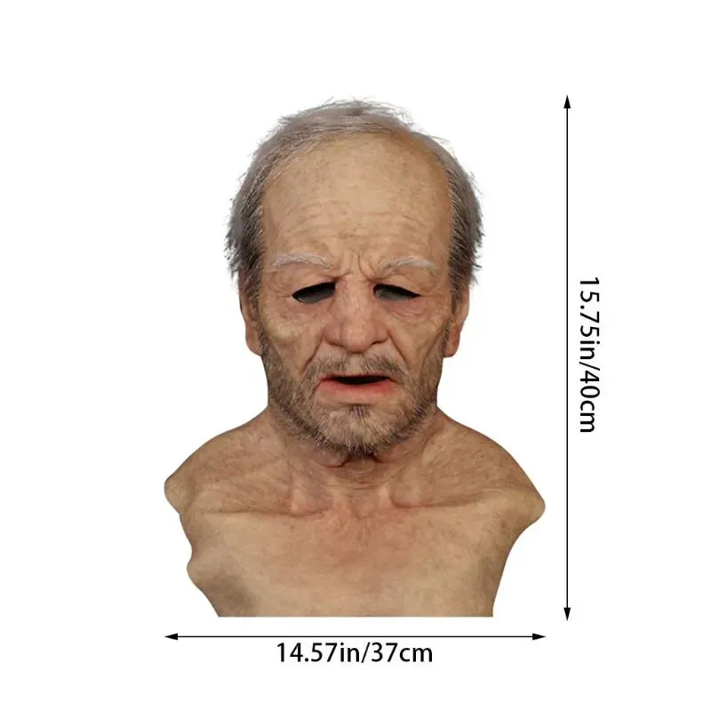 Old Man Mask Realistic: Halloween Latex Mask, Soft Skin Like Texture ...