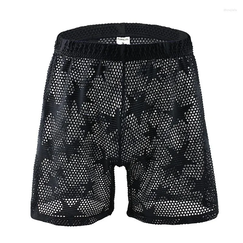 DHgate.com:Quick-Dry Mesh Mens Sexy U-Pouch Long Boxer Underwear:Apparel