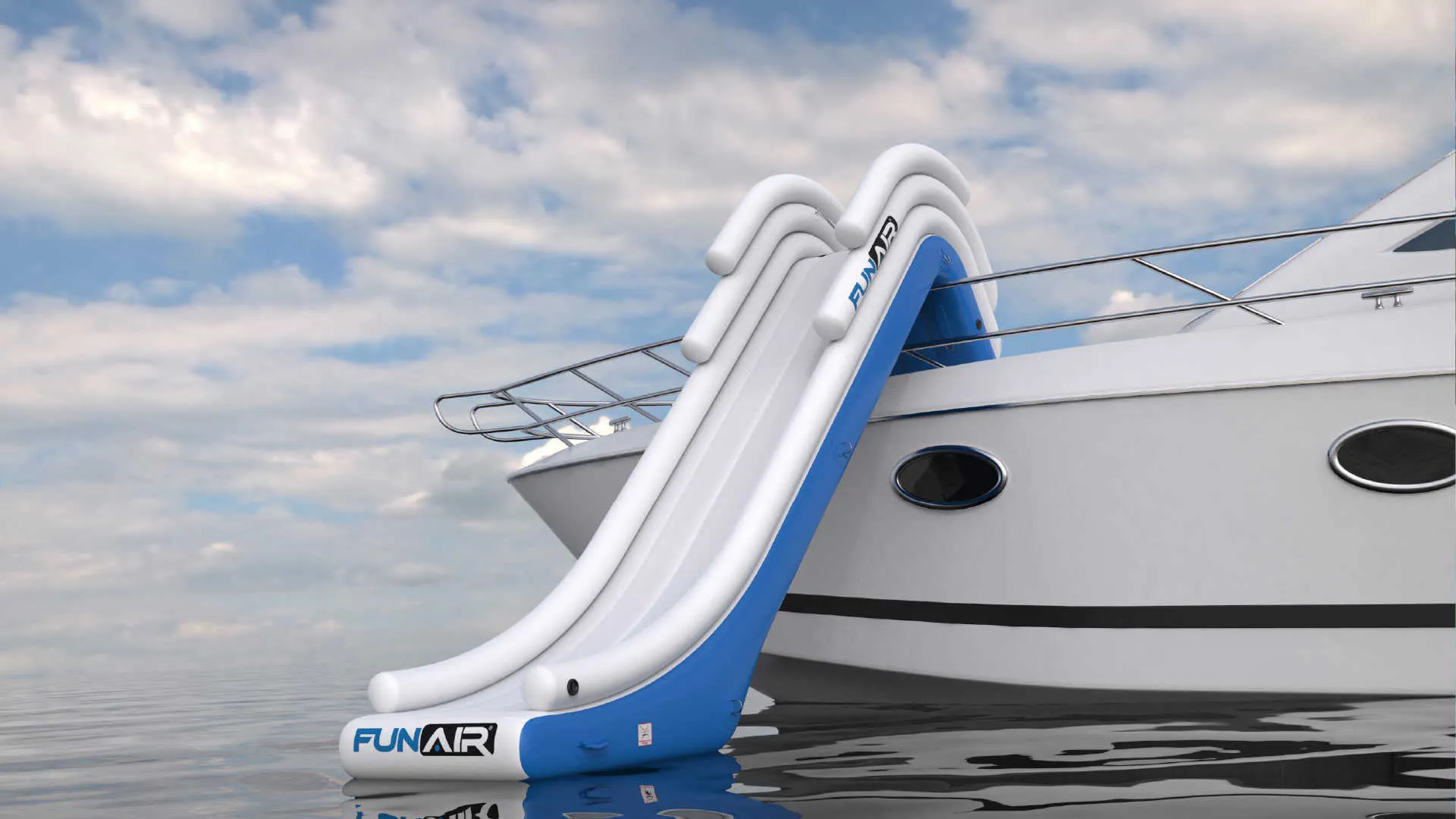 Inflatable Water Yacht Slide 4.3m Long x 1.5m Wide Pink Wooden Travel ...