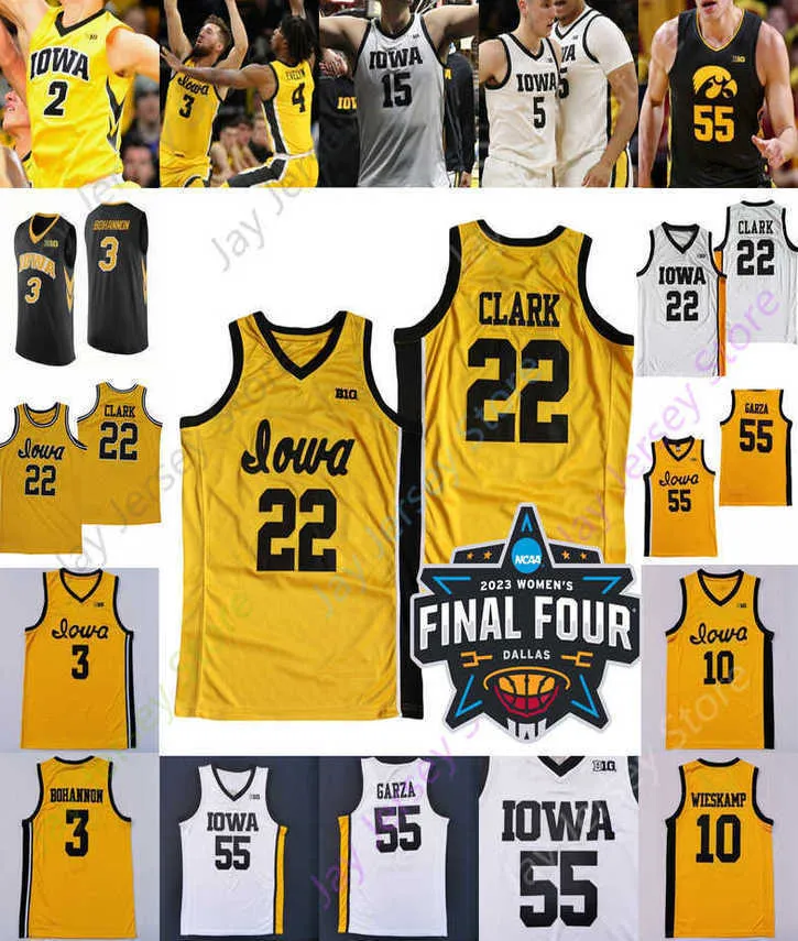 Iowa Hawkeyes Basketball Jersey Final Four NCAA College Clark, Garza ...