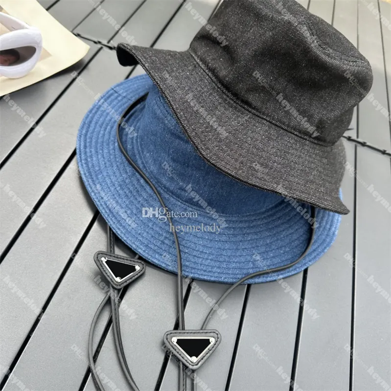 New Denim Bucket Hats Adjustable Buckle Strap Inverted Triangular ...