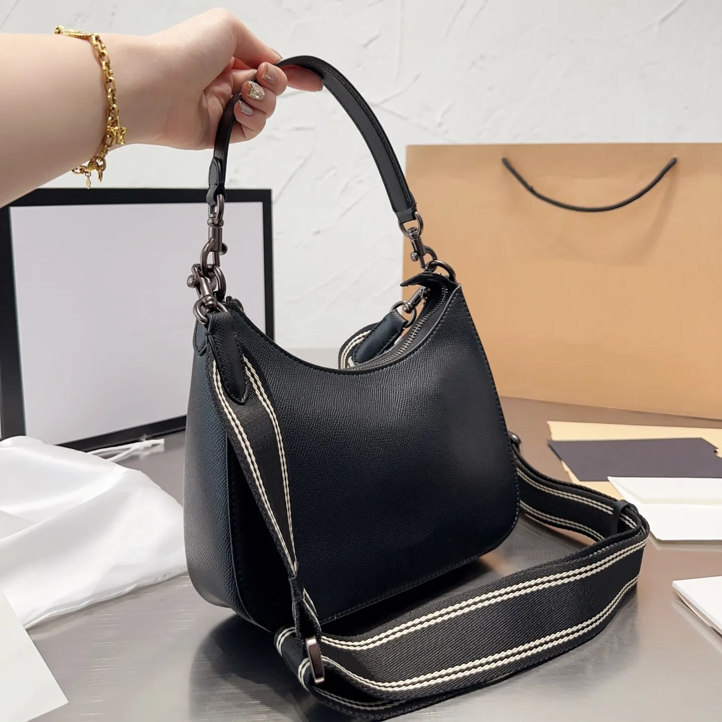 Designer crossbody purses for women luxury handbags classic solid color ...