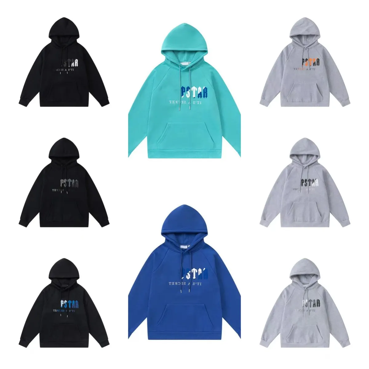 Embroidered American Style Tide Alphabet Patta Hoodie With Velvet ...