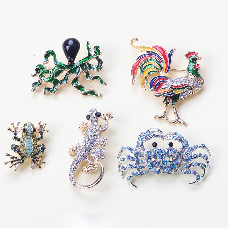 Pins De Broche De Animales Rana, Pulpo, Cangrejo, Insecto Banquete ...