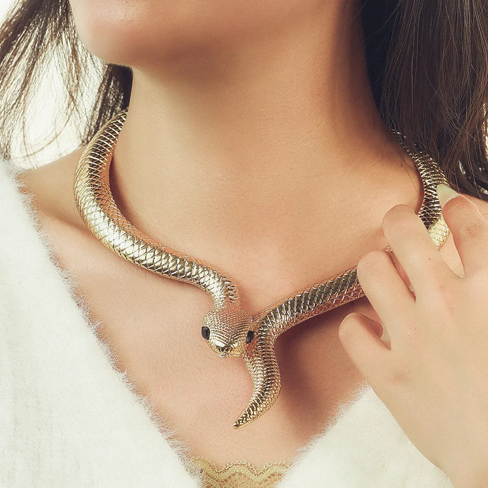 DHgate.com:Vintage Gothic Silver Snake Choker Necklace Hanging Neck ...
