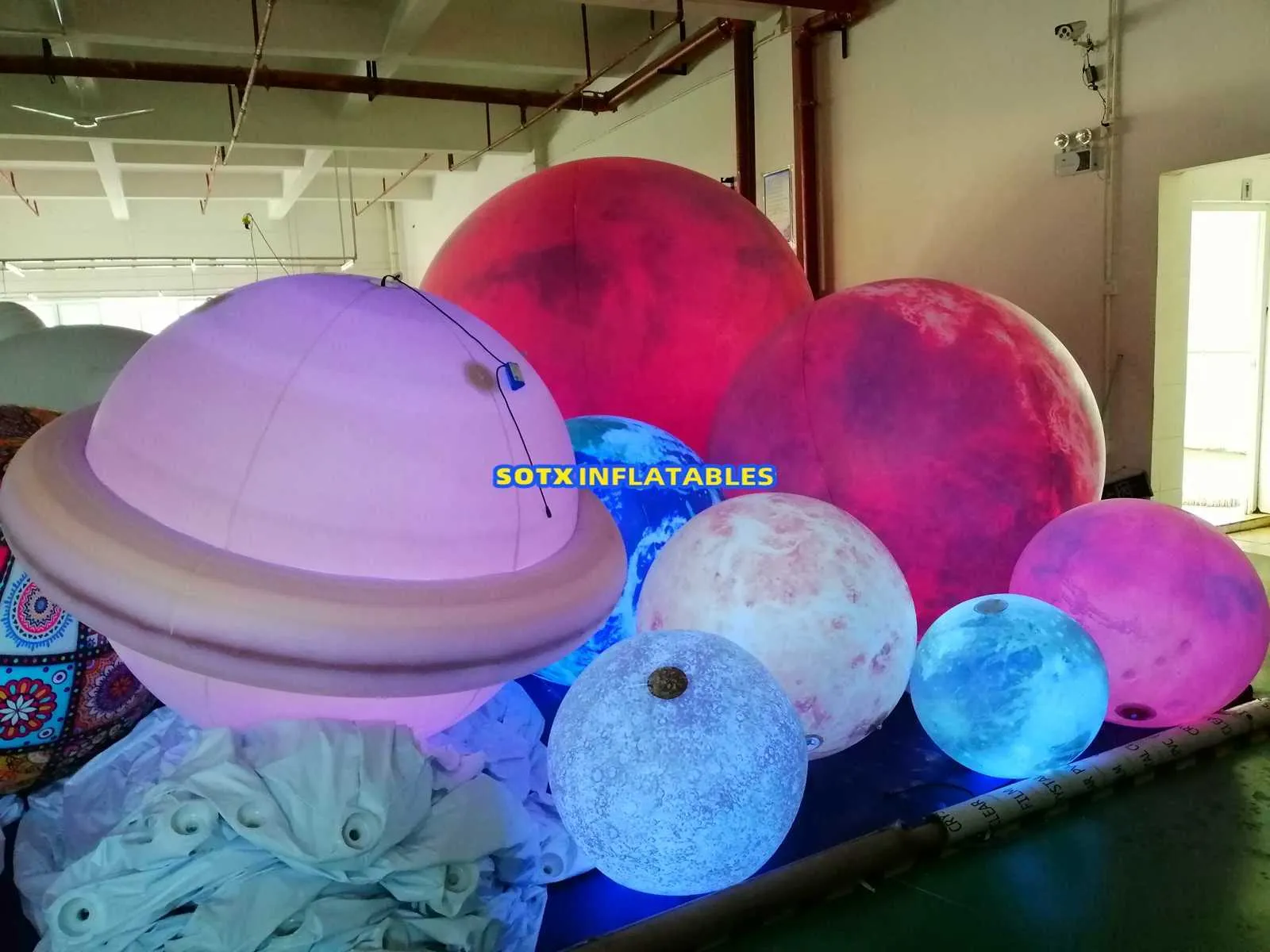Stars And Moon Decorations Inflatable Planet Set: Earth, Moon, Nine ...
