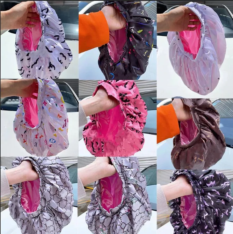 Luxury Designer Satin Silk Shower Cap With Wide Brim For Women ...