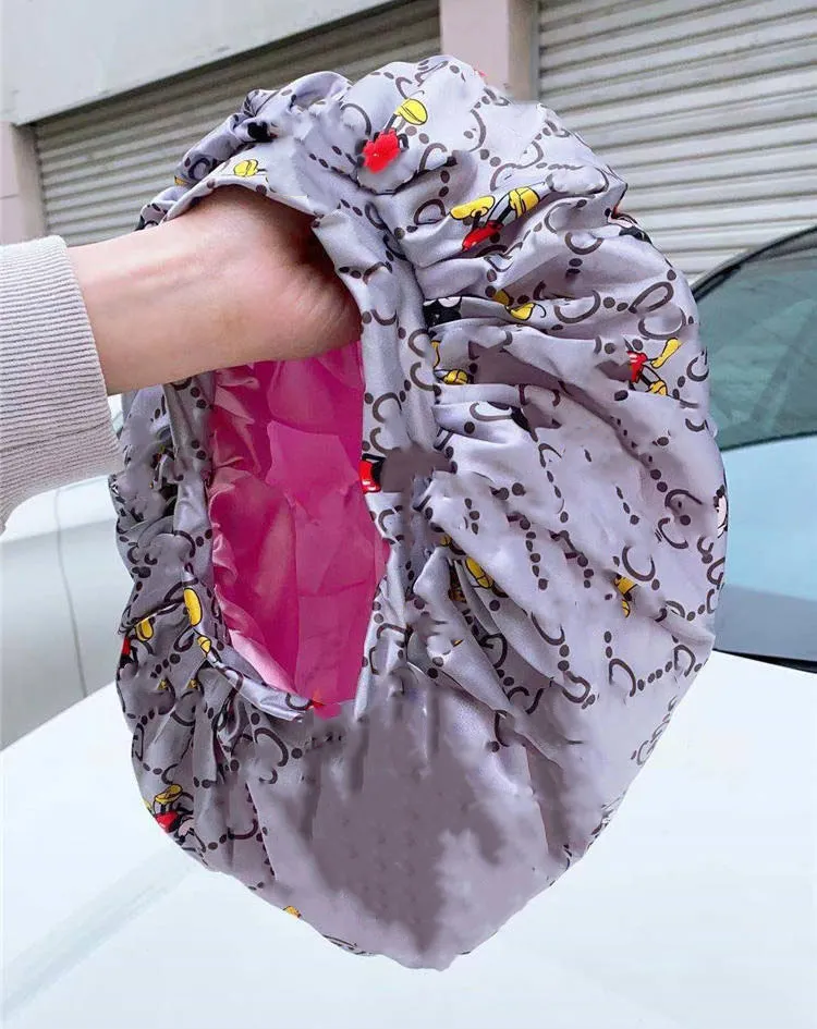 Luxury Designer Shower Cap With Wide Brim And Satin Hair Care Bonnet 20 ...