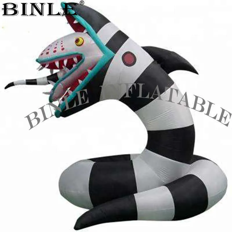 Inflatable snake model with 2 heads LED lighting party decoration, PU ...