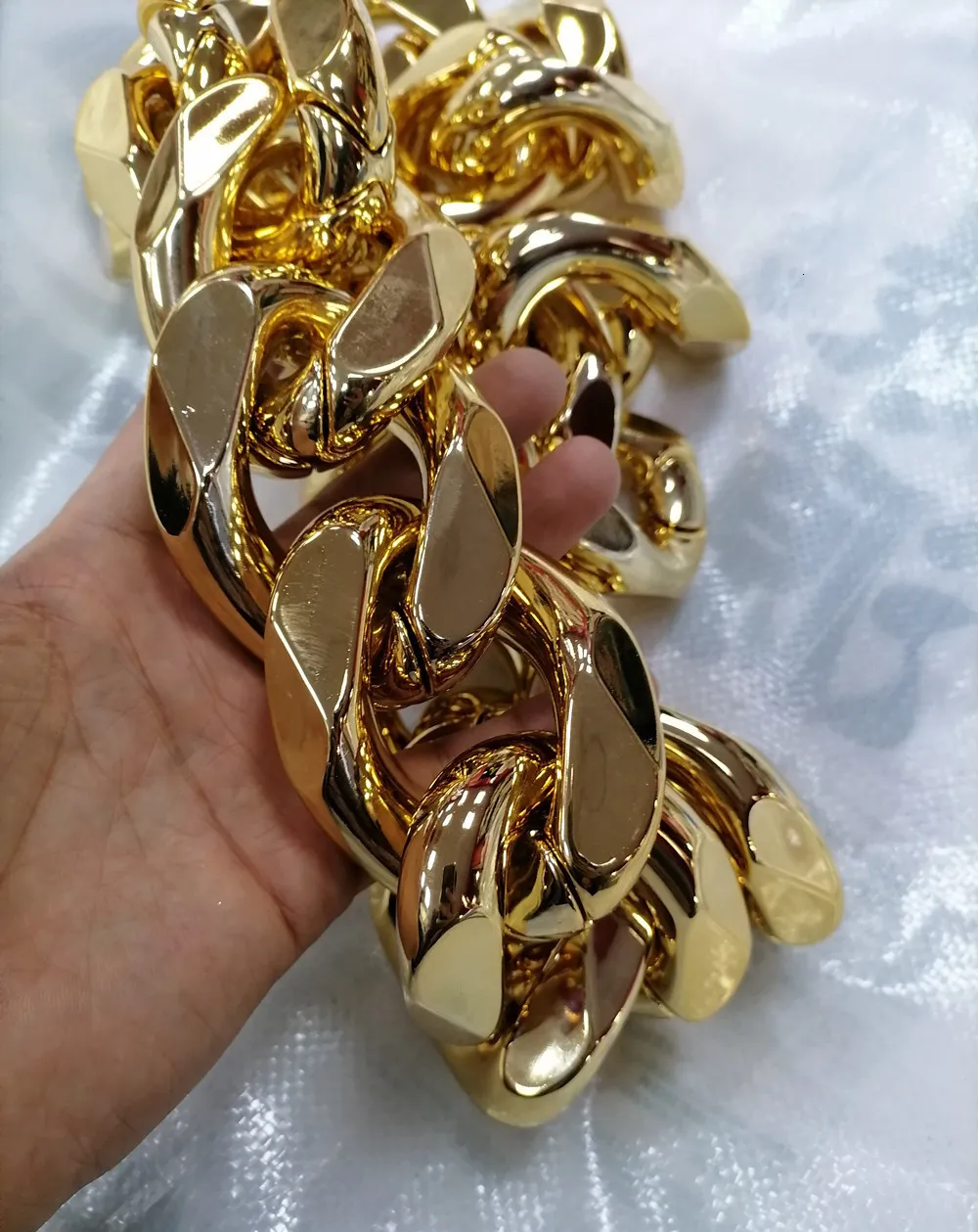 Chokers FishSheep Hip Hop Gold Color Big Acrylic Chunky Chain Necklace ...