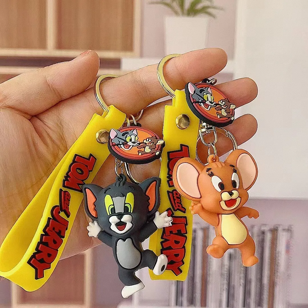 DHgate.com:3D Cartoon Cat and Mouse PVC Keychain: Soft Rubber Couple ...
