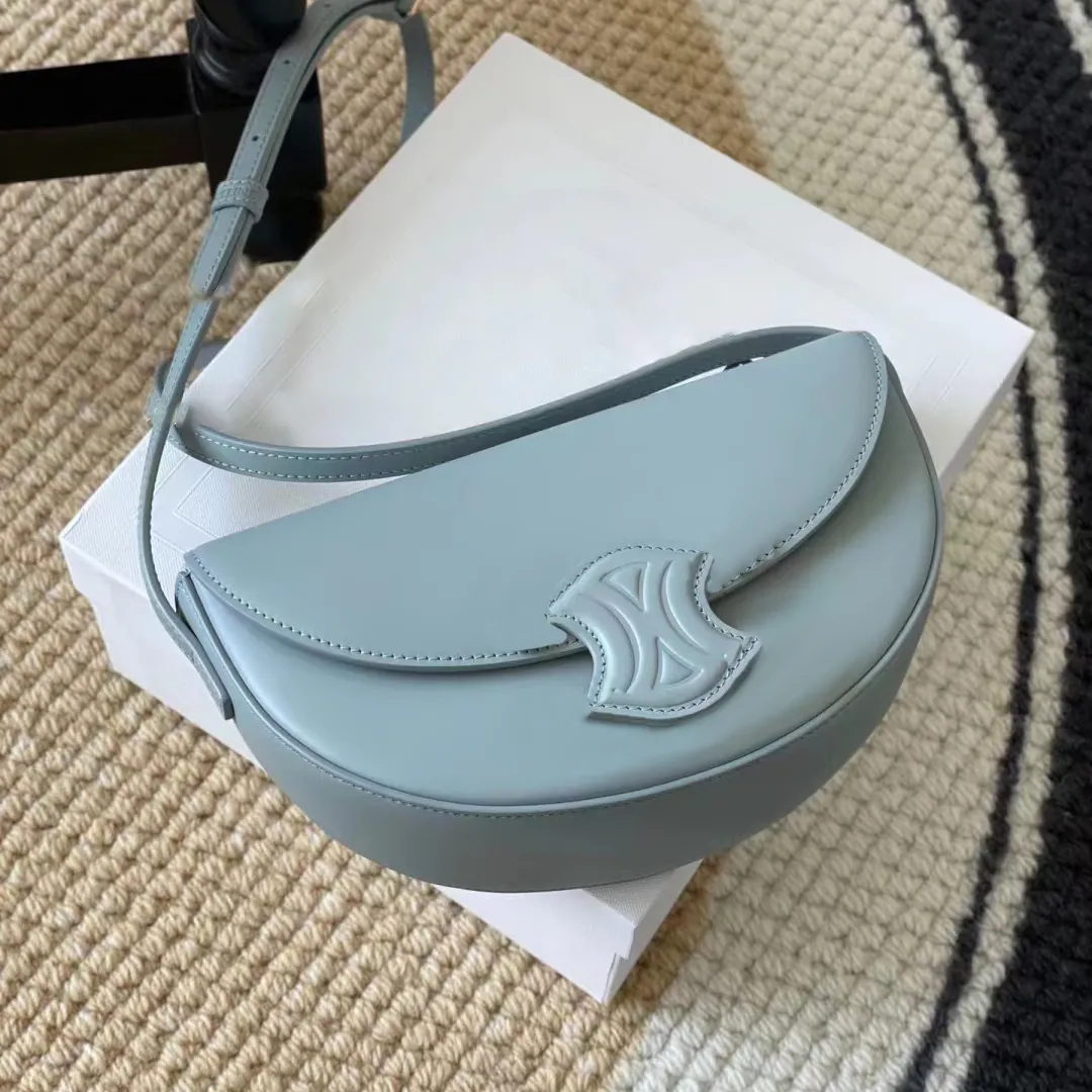 Designer Genuine Leather Half Moon Croissant Crossbody Wallet For Women ...