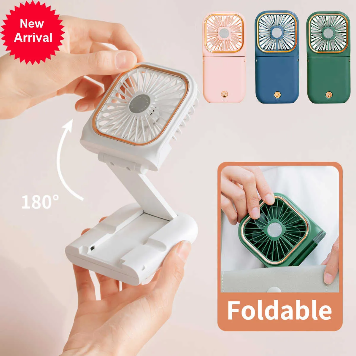 DHgate.com:Portable Folding USB Rechargeable Mini Fan with Power Bank ...