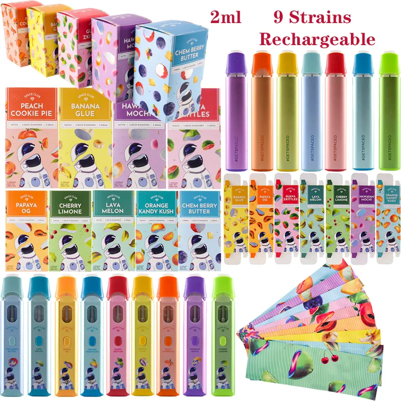 9 Strains Space Club E Cigarettes Disposable Vape Pen 2ml Empty Carts ...