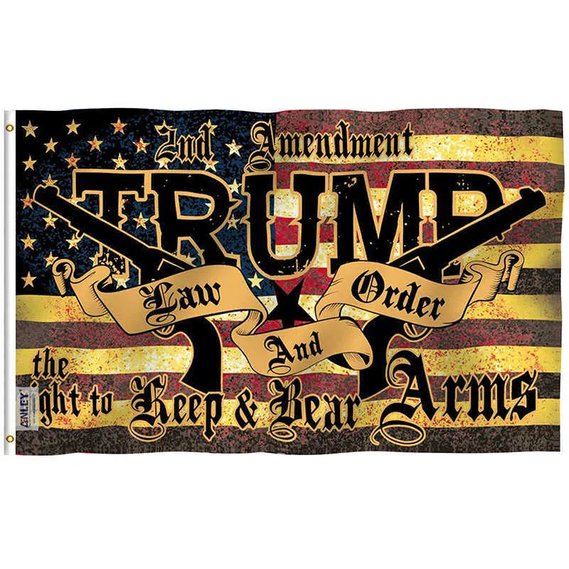 3x5 Foot Trump Law & Order 2nd Amendment Gun Rights Flag Keep & Bear ...
