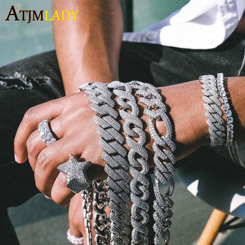 DHgate.com:High Quality Iced Out Clear 5A CZ Infinity Cuban Link Chain ...