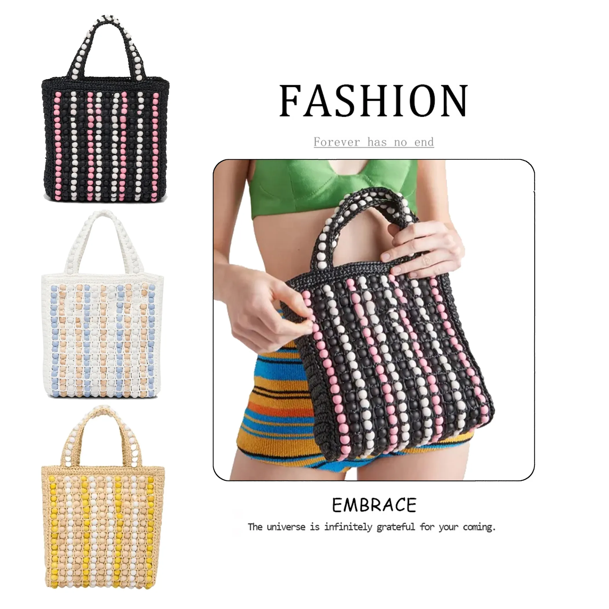 DHgate.com:Designer Straw Beach Tote Bag: Handcrafted Summer Shopper ...