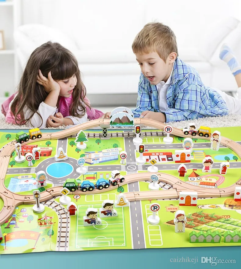 Lepin City Train Set Of Wooden Brick Over Block Construction Puzzle Toy ...