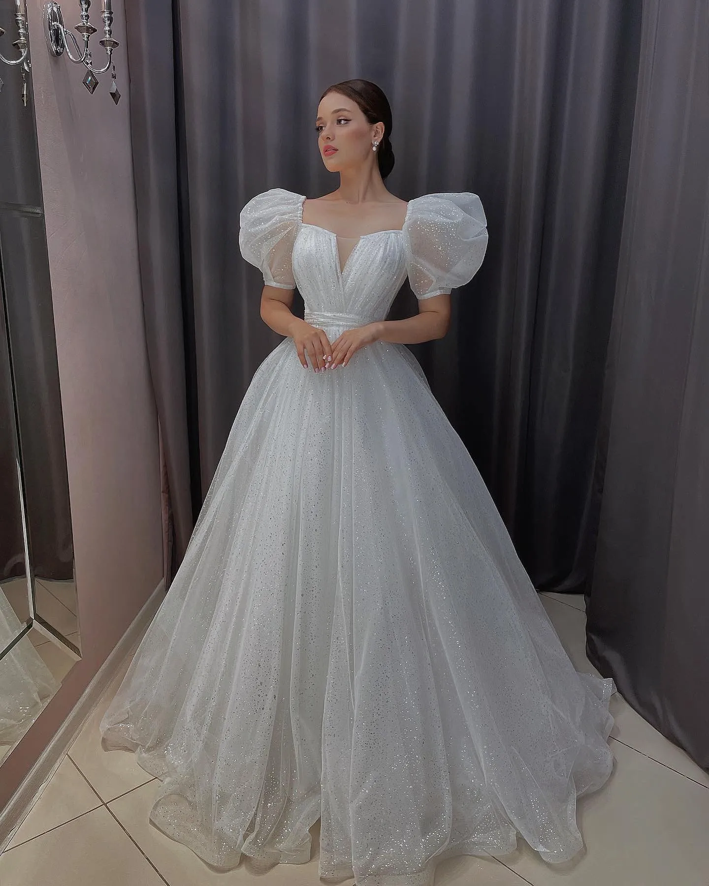 Princess puff sleeve wedding dress 60 photos - Astyledwedding.com