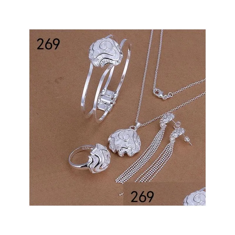 DHgate.com:925 Sterling Silver Jewelry Set for Women - Necklace ...