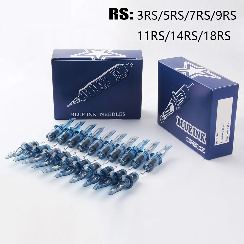 Sterile Tattoo Needles Cartridges - Assorted RS Sizes 3RS-18RS - Disposable Permanent Makeup ...