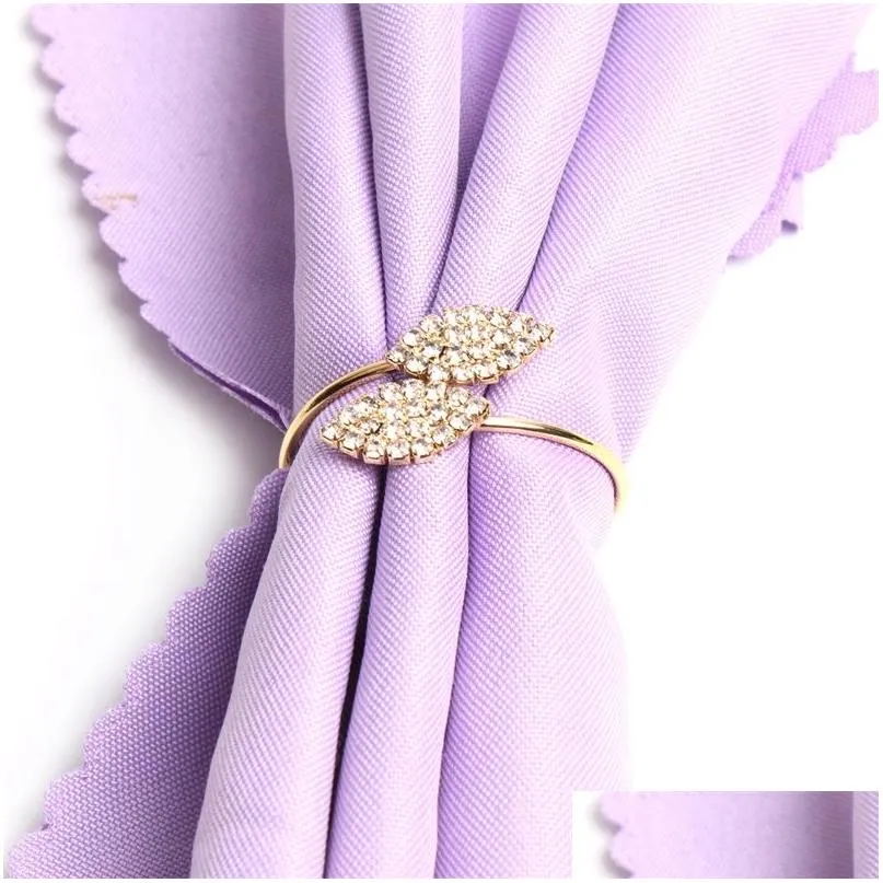 Shiny Crystal Diamond Napkin Rings Kmart Gold Wrap Serviette Holder For ...