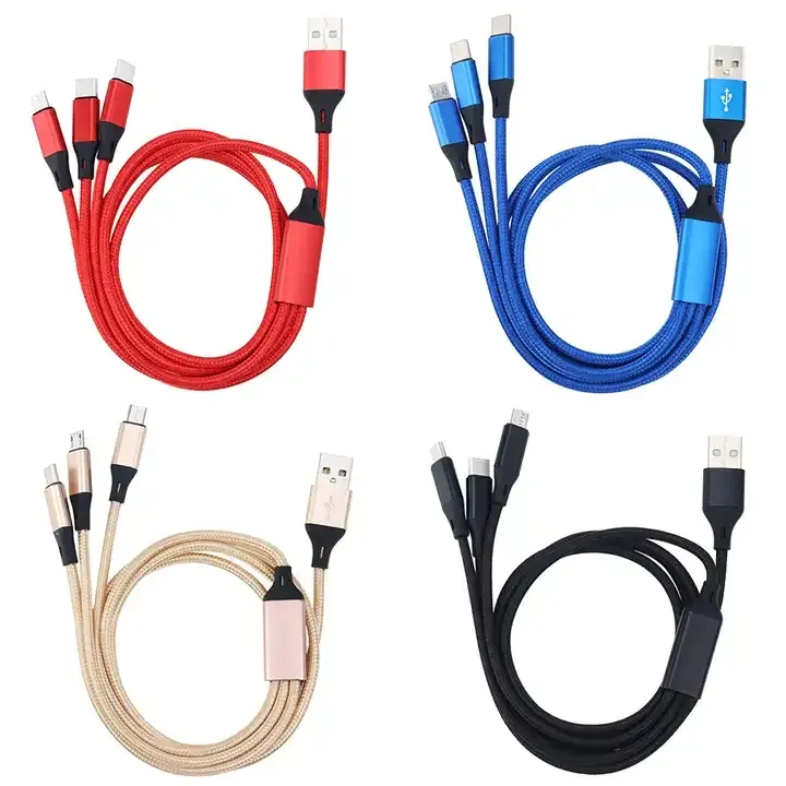 DHgate.com:2024 New3 in 1 Fast Charging Cable, Nylon Braided Multi ...