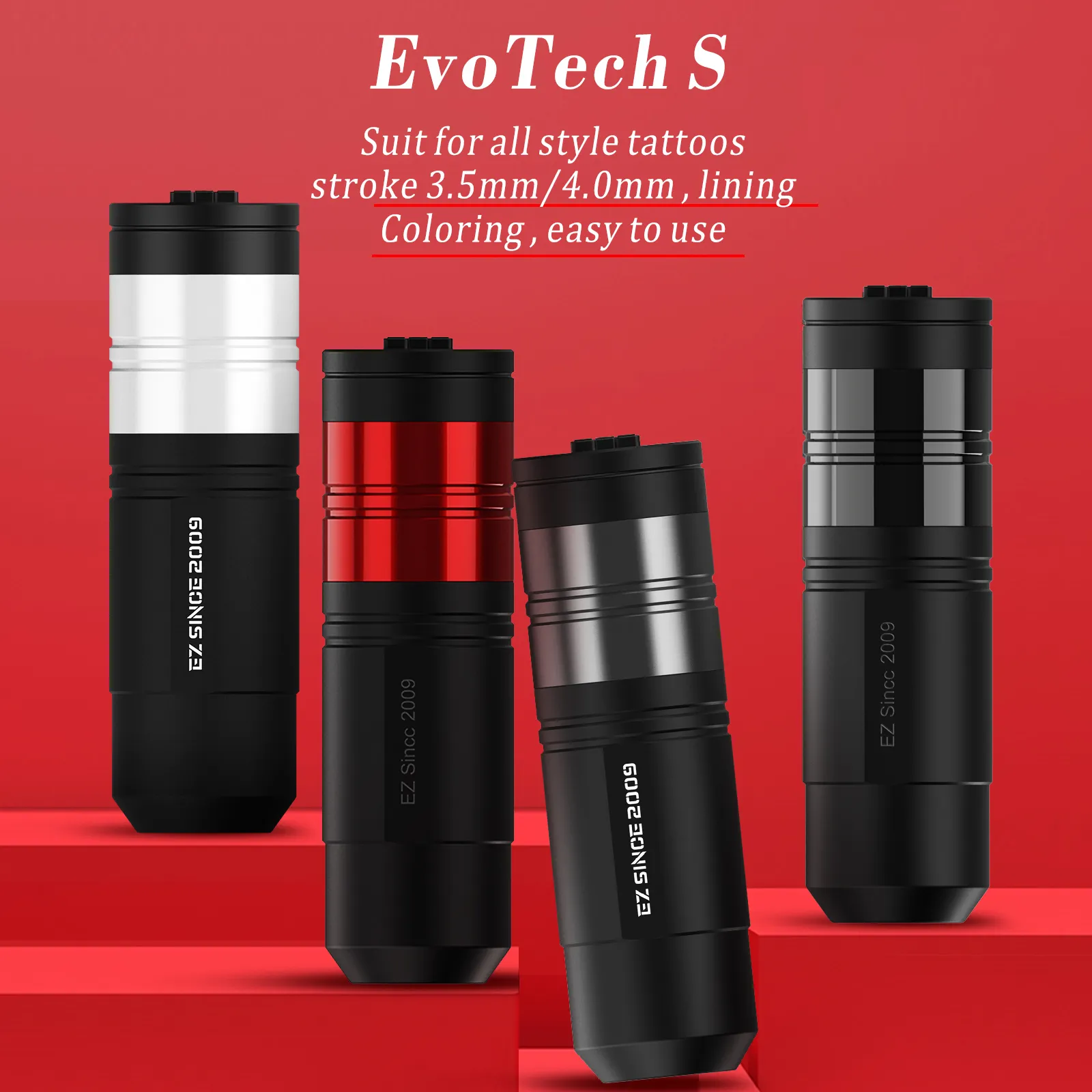 EZ EvoTech S Wireless Tattoo Pen Machine - Intelligent Chip, Adjustable ...