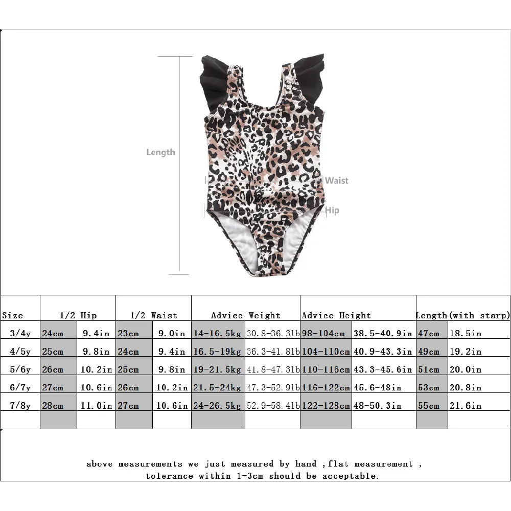 Ruffled Leopard Print Girls' One Piece Swimsuit - Stylish Children's ...