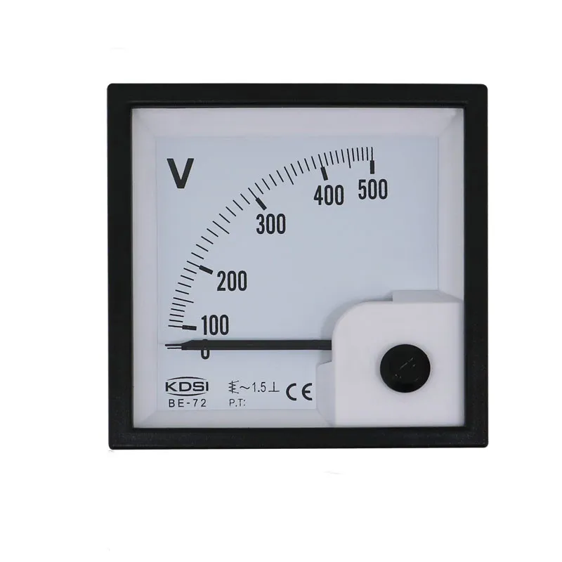 Square AC Ammeter Voltmeter BE72 - AC 500V Analog Panel Meter - Moving ...