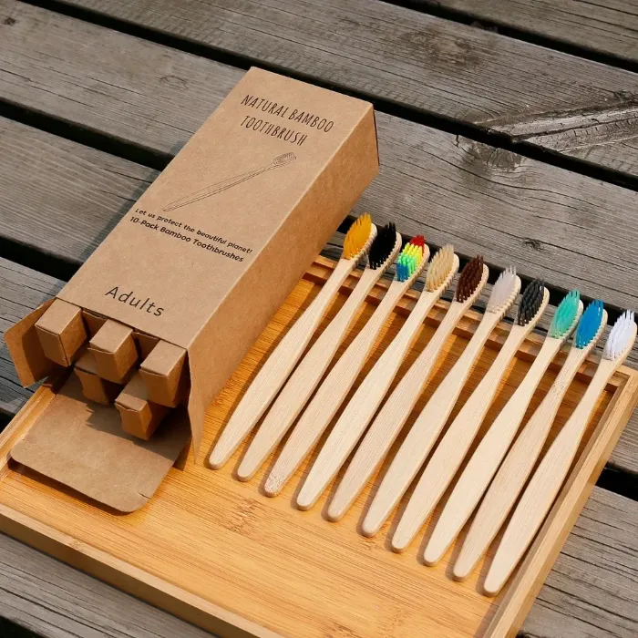 DHgate.com:10 Pack Biodegradable Bamboo Toothbrushes with Travel Box ...