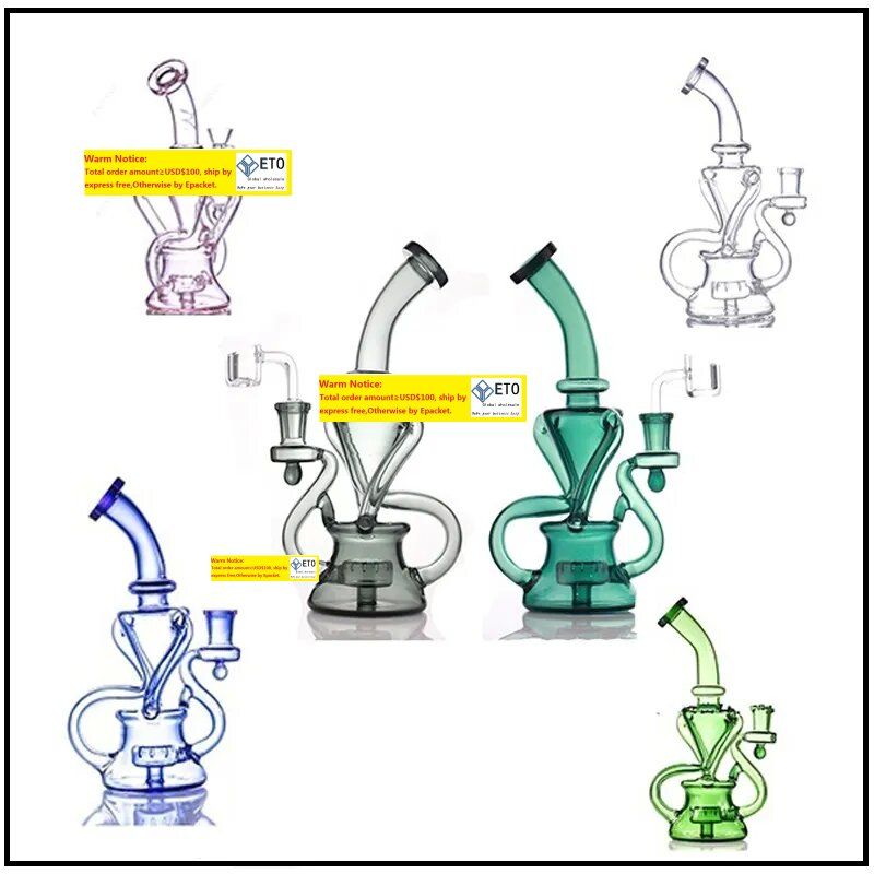 9 Pouces Recycleur Verre Bong Tornade Narguilé Recyable Dab Rigs Fumer ...