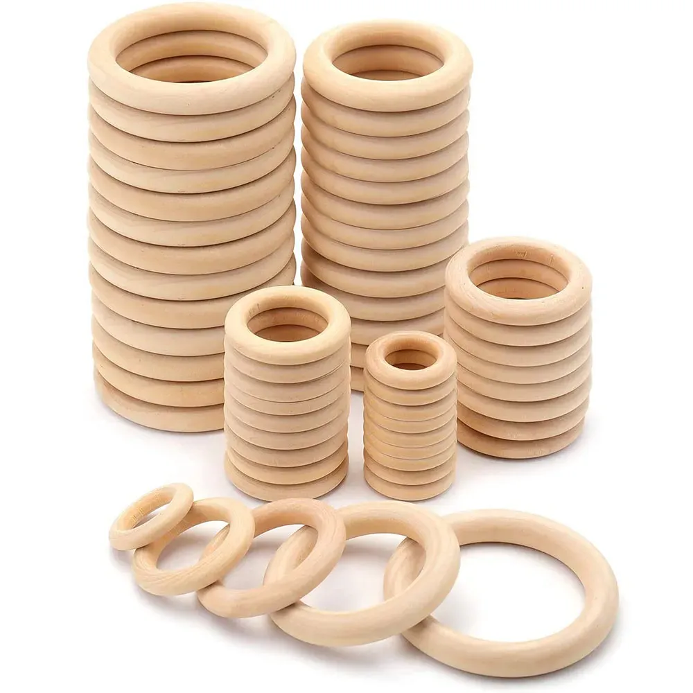 DHgate.com:Unfinished Solid Wood Rings | Natural DIY Wood Hoops ...