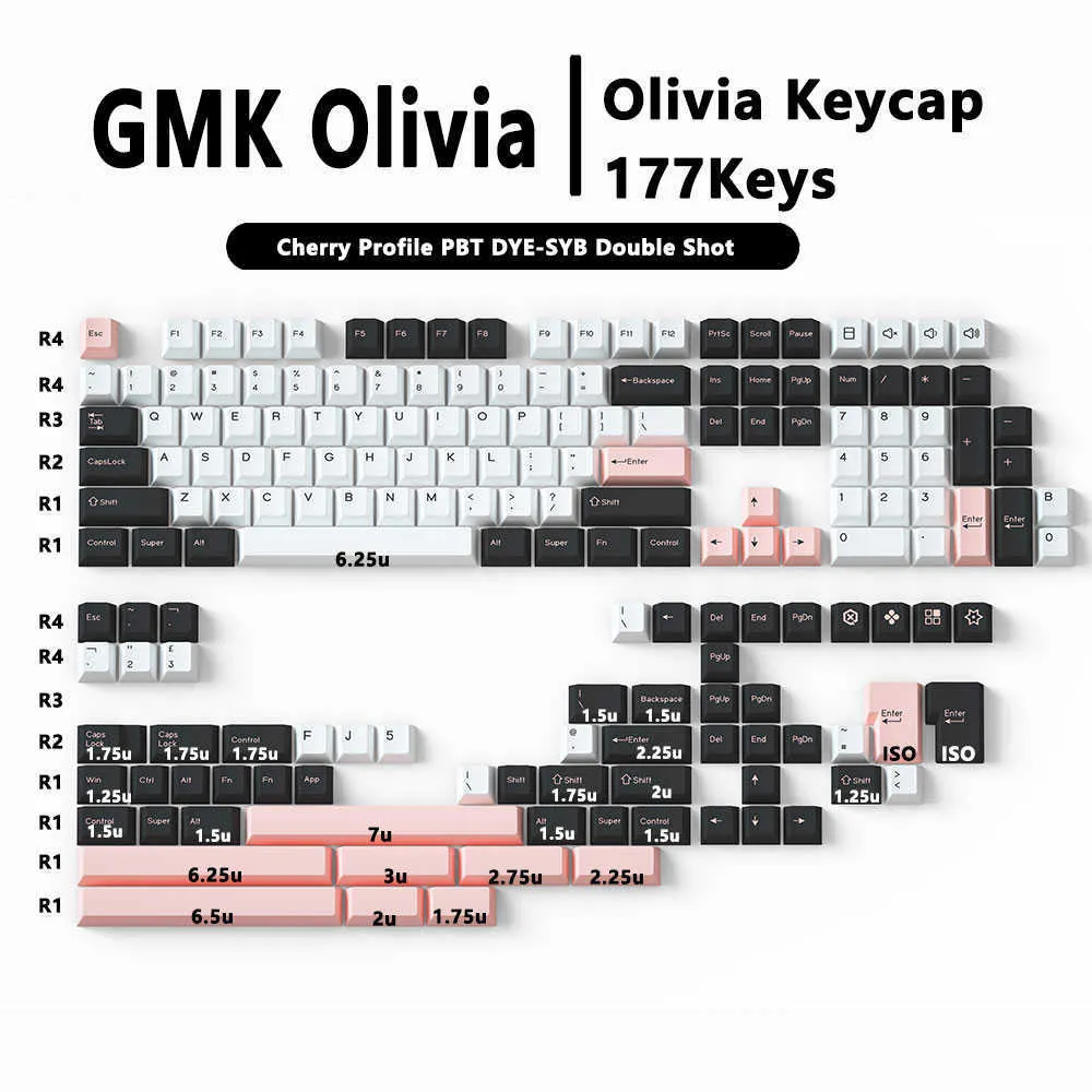 KBDiy GMK Double Shot Keycaps Olivia Shoko Jamon WOB Red Samurai ...