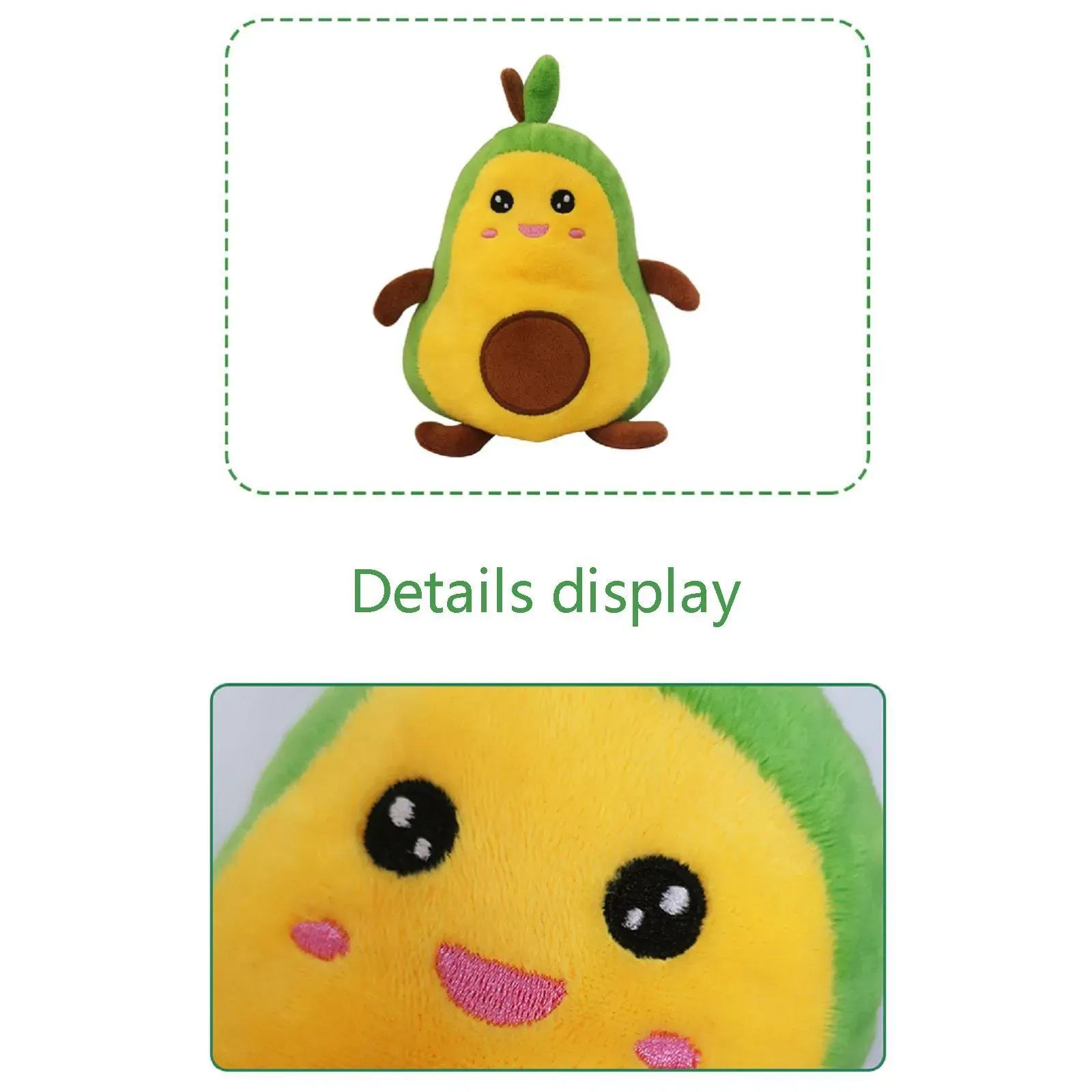 Reversible Avocado Plush Toys Soft Stuffed Avocado Doll Simulation Toys ...