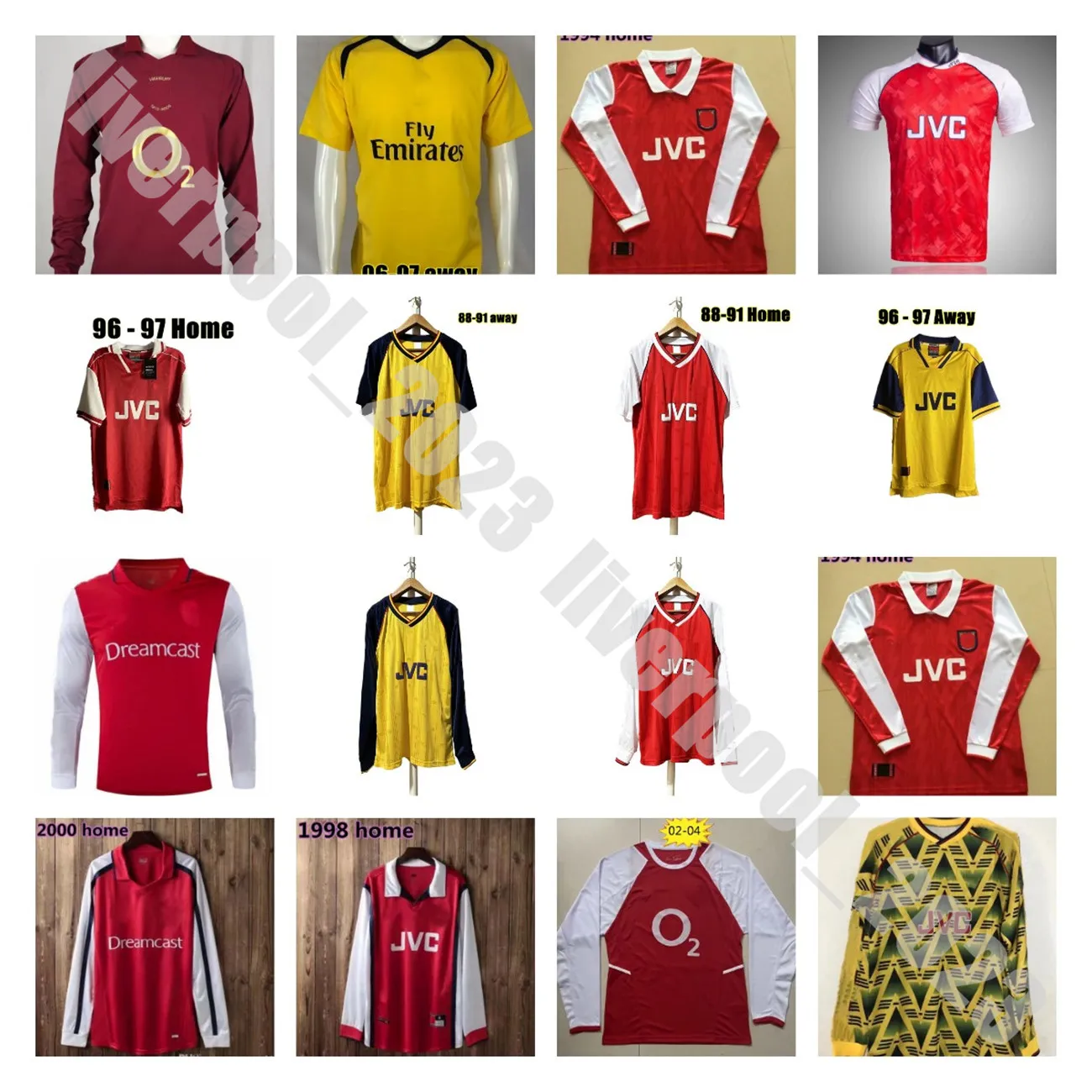 Retro Highbury Home Soccer Jersey: Pires, Henry, Reyes, Bergkamp, Adams, Galla - Long Sleeve 00 ...
