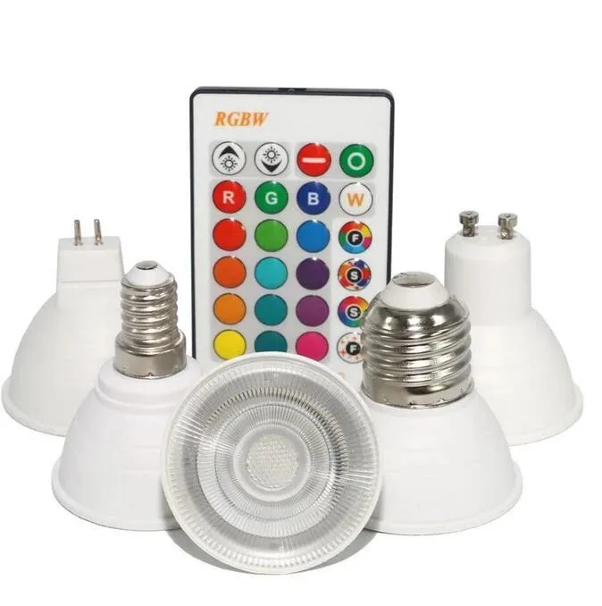 RGB Color Changing LED Bulb - GU10/GU5.3/E27 Base, 5W Dimmable Light ...