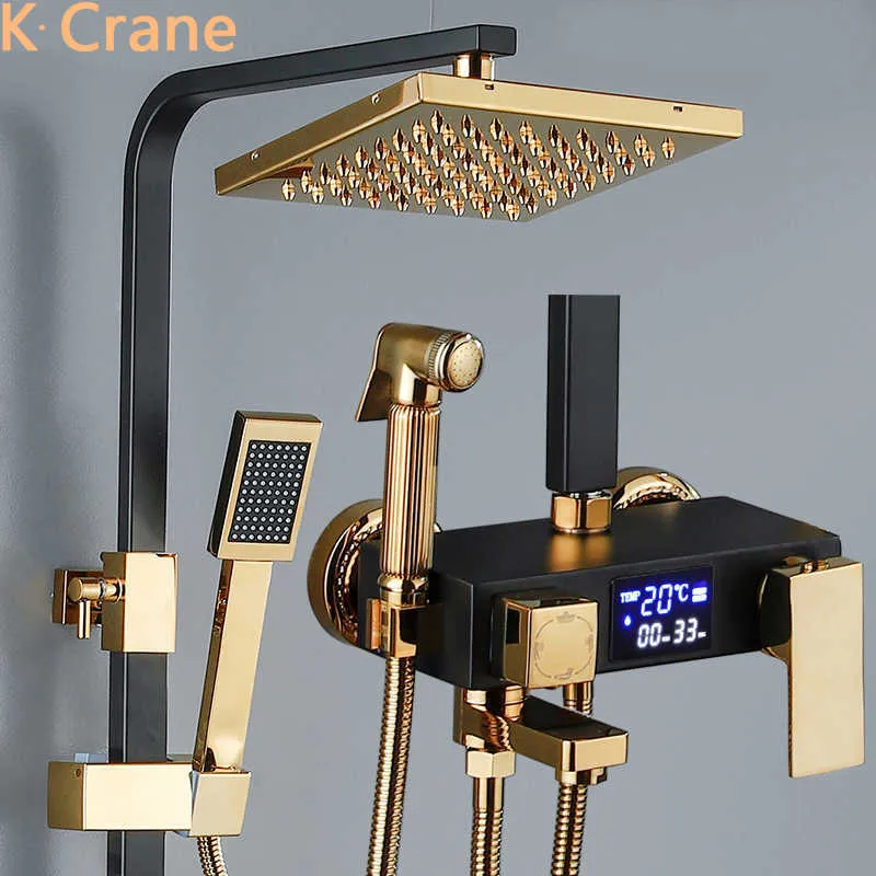 DHgate.com:Digital Shower System: Thermostatic Square Head Shower Set ...