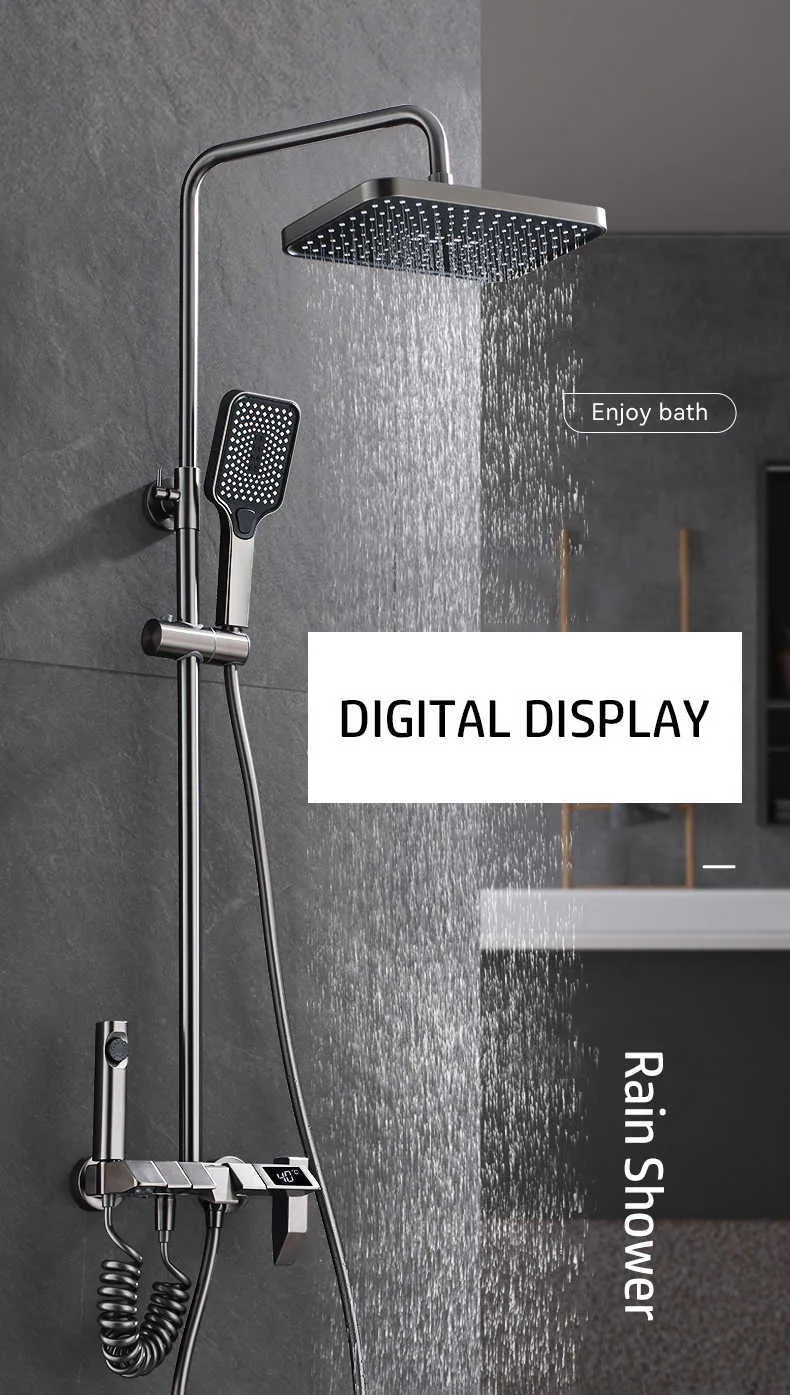 DHgate.com:Modern LED Digital Bathroom Shower System - Square Rainfall ...